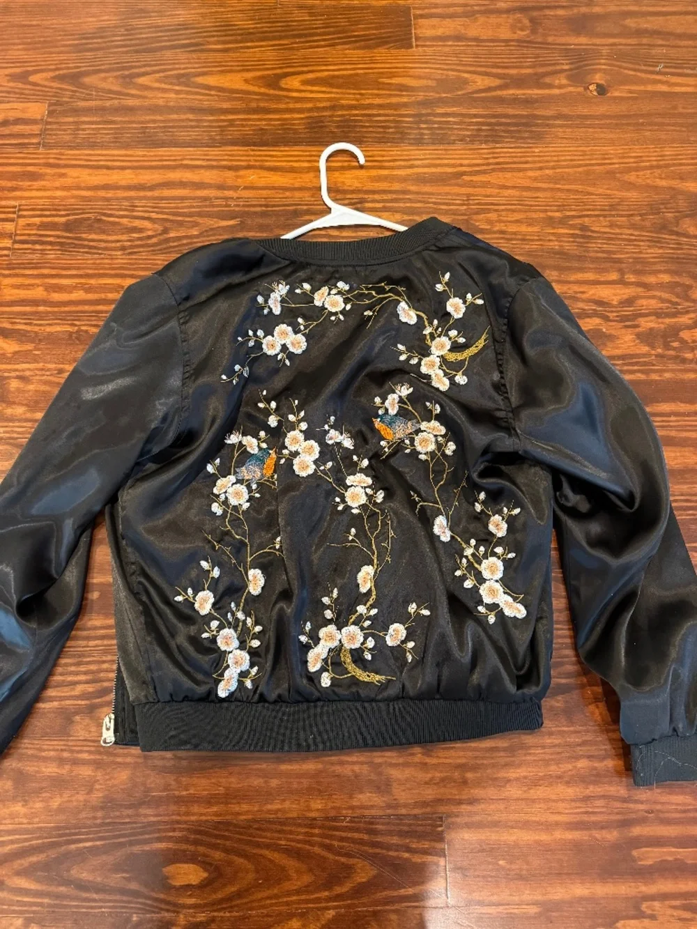 Jackets & Coats | Vintage Chinese Cherry Blossom Bomber Jacket With ...